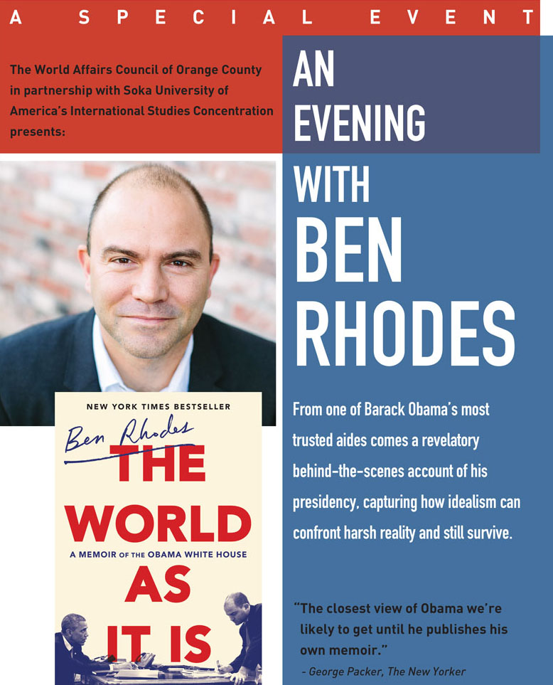 October 22nd: WACOC Special Event: An Evening with Ben Rhodes - World ...