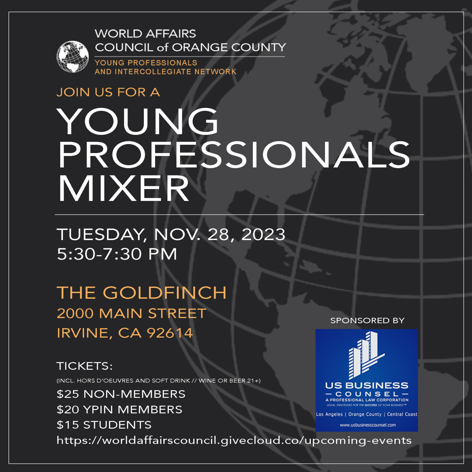 Young Professionals Mixer - World Affairs Council of Orange County